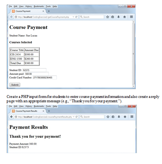 Solved Create A PHP Input Form For Students To Enter Chegg