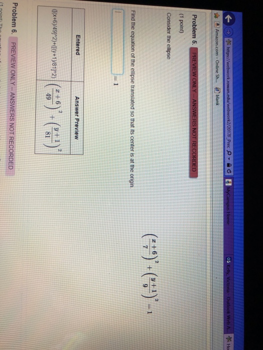Solved Problem 5. PREVIEW ONLY ANSWERS NOT RECORDED (1 | Chegg.com