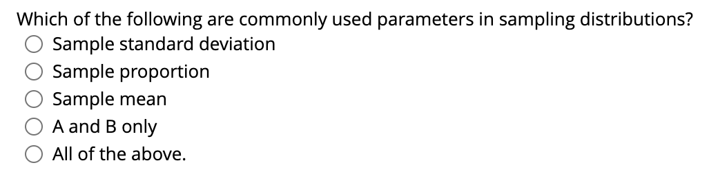 Solved Which of the following are commonly used parameters | Chegg.com