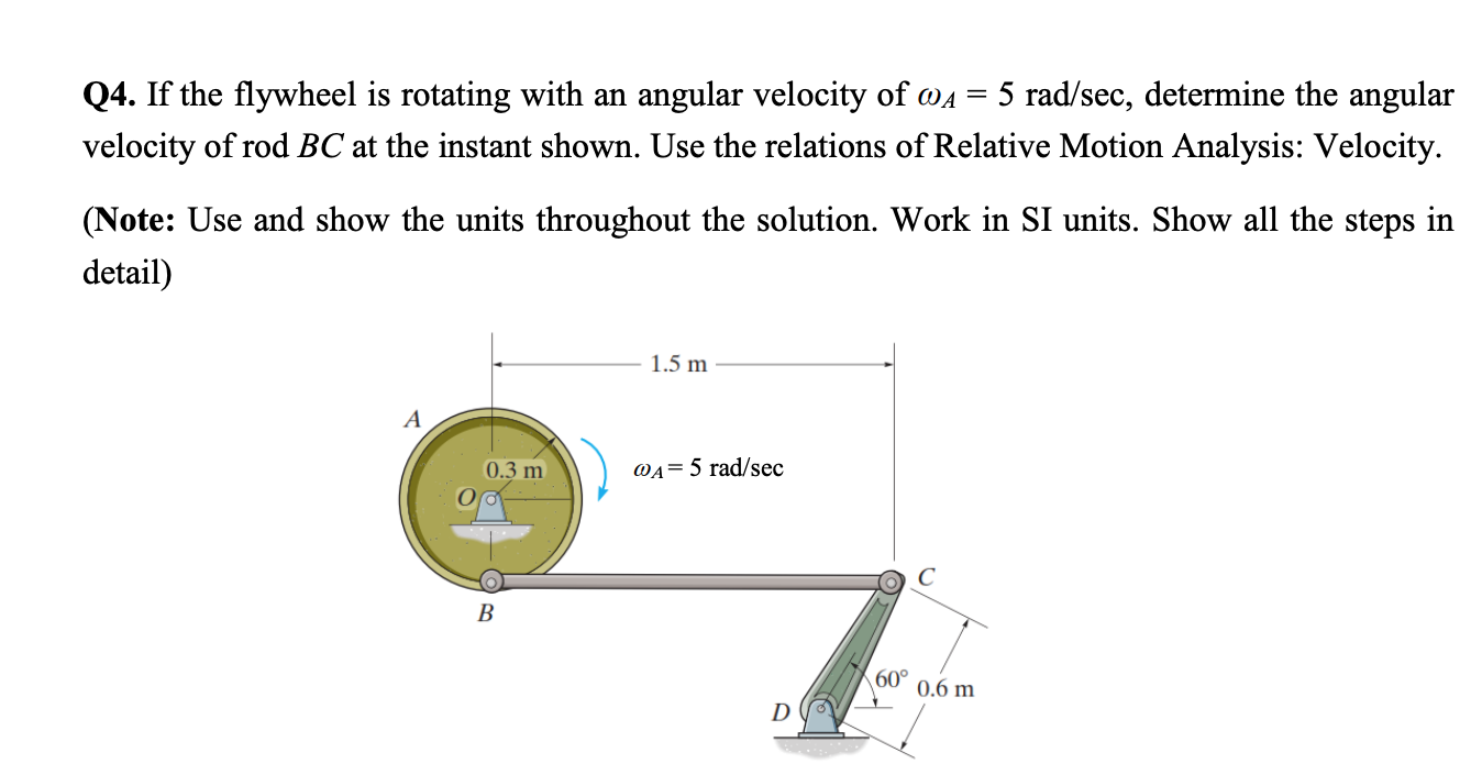 Solved Q4. If the flywheel is rotating with an angular | Chegg.com