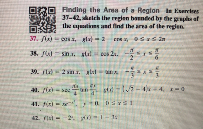 Solved Finding the Area of a Region In Exercises 37-42, | Chegg.com