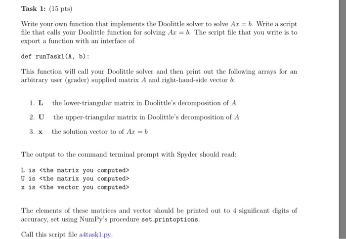 Task 1: (15 pts) Write your own function that | Chegg.com
