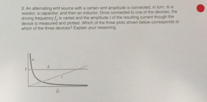 Solved 2. An alternating emf source with a certain emf | Chegg.com