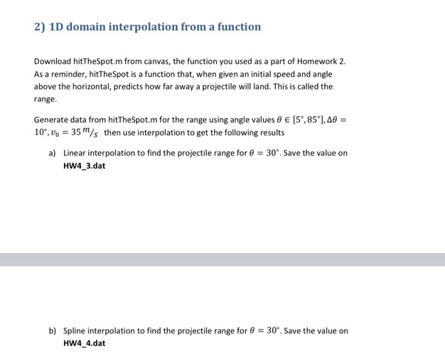 Solved 2) 1D domain interpolation from a function Download | Chegg.com