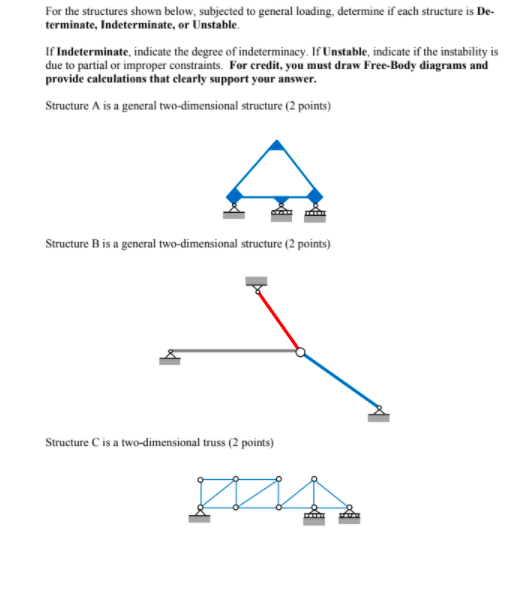 Solved For the structures shown below, subjected to general | Chegg.com