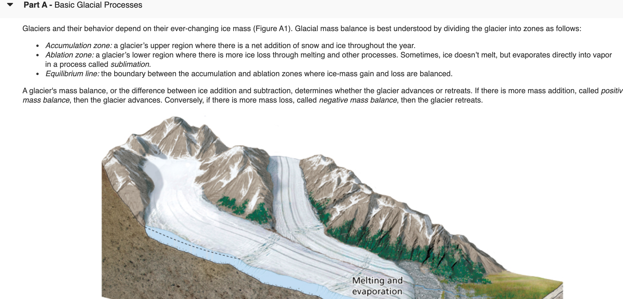 Solved Part A - Basic Glacial Processes Glaciers and their | Chegg.com