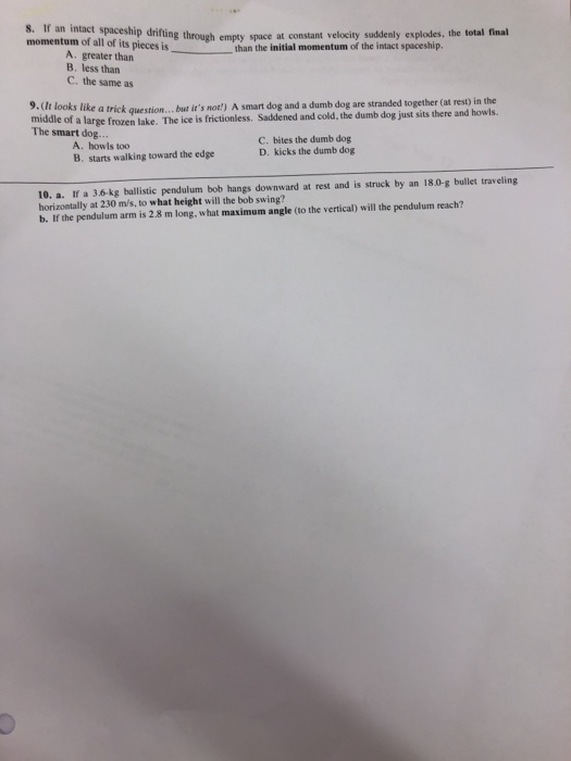 Solved Space with an initial rightward velocity of 300 m/s. | Chegg.com