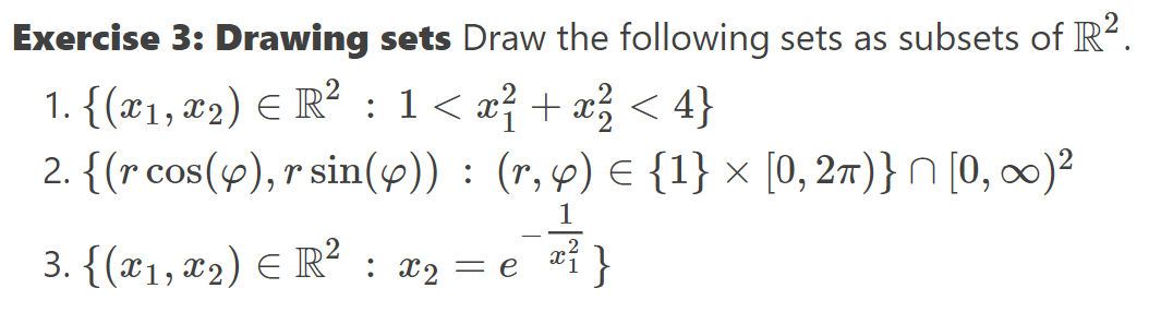 Solved Exercise 3: Drawing sets Draw the following sets as | Chegg.com