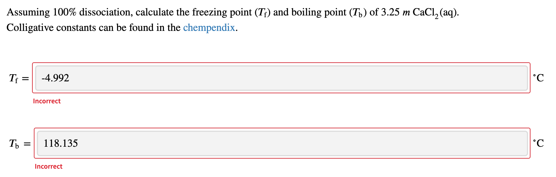 Solved Assuming 100% dissociation, calculate the freezing | Chegg.com