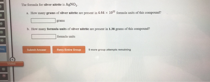 Solved The formula for silver nitrite is AgNO_2. a. How | Chegg.com