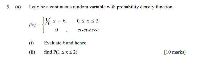 (a) ﻿Let x be ﻿a continuous random variable with | Chegg.com