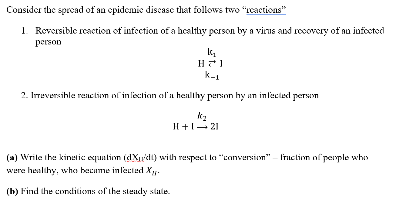 Solved Consider the spread of an epidemic disease that | Chegg.com
