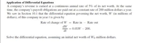 Solved Application of Differential Equations A company's | Chegg.com