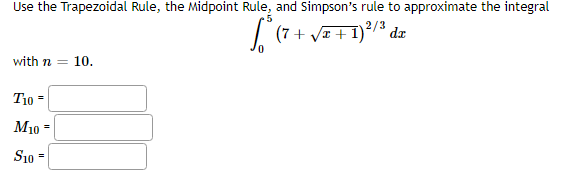 Solved Use the Trapezoidal Rule, the Midpoint Rule, and | Chegg.com