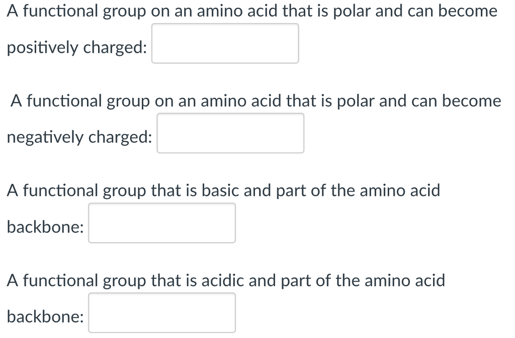 Solved A functional group on an amino acid that is polar and | Chegg.com