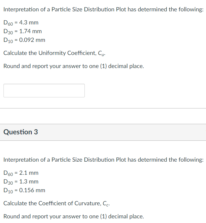 Solved Interpretation of a Particle Size Distribution Plot | Chegg.com