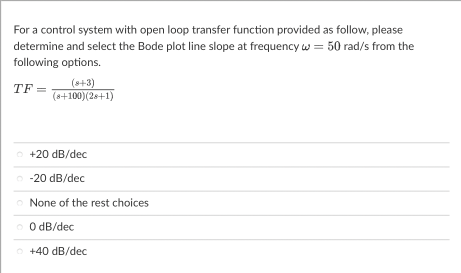 Solved For a control system with open loop transfer function | Chegg.com
