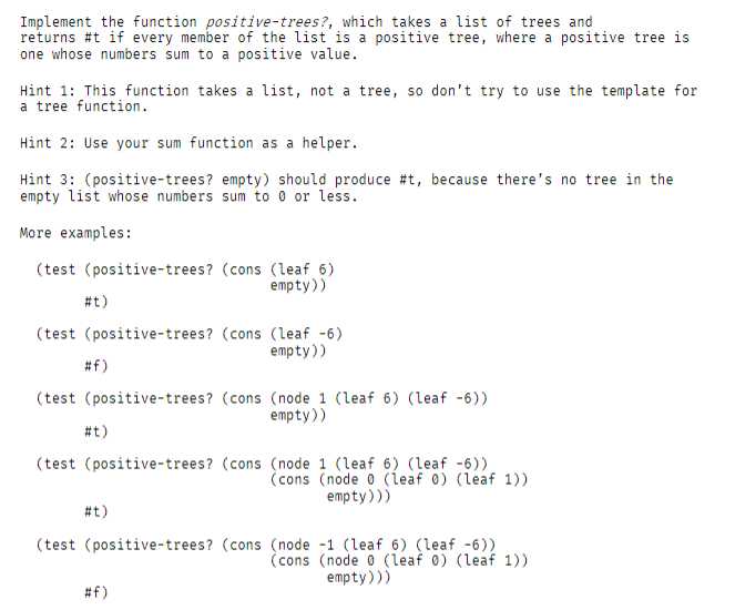 Solved Gotta do this in racket with plait language and | Chegg.com