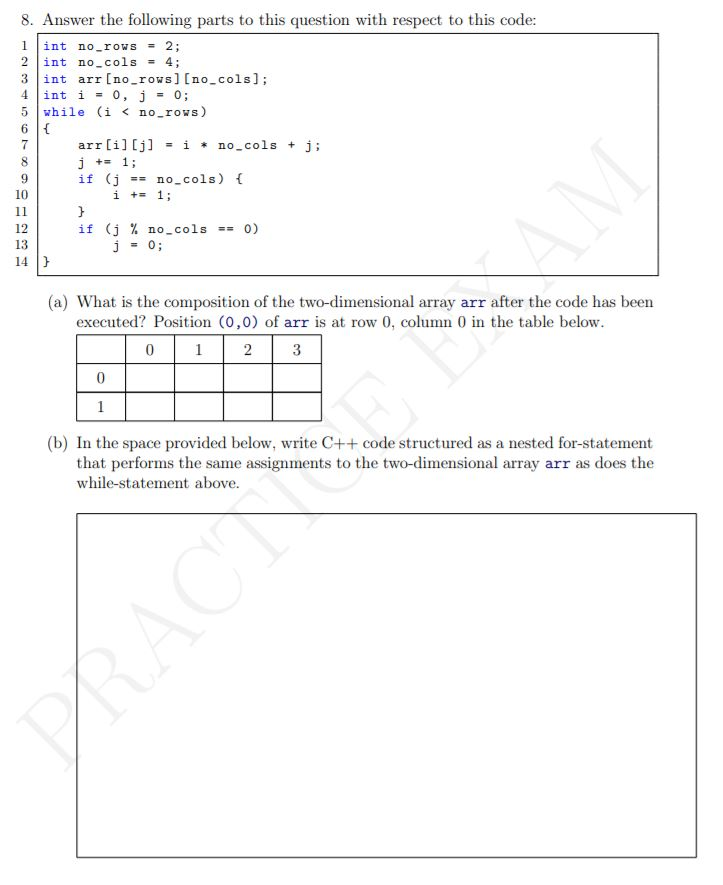 Solved 8. Answer the following parts to this question with | Chegg.com