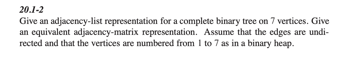 Solved 20.1-2Give an adjacency-list representation for a | Chegg.com