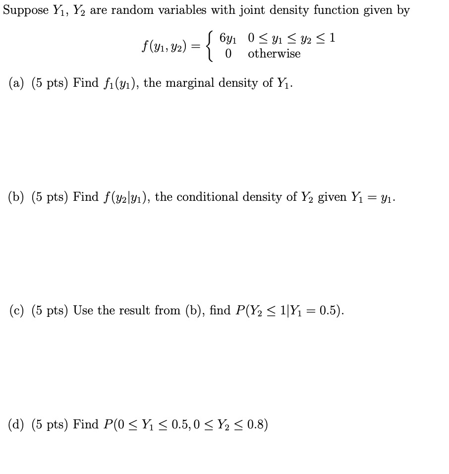 Solved Suppose Y1, Y2 are random variables with joint | Chegg.com