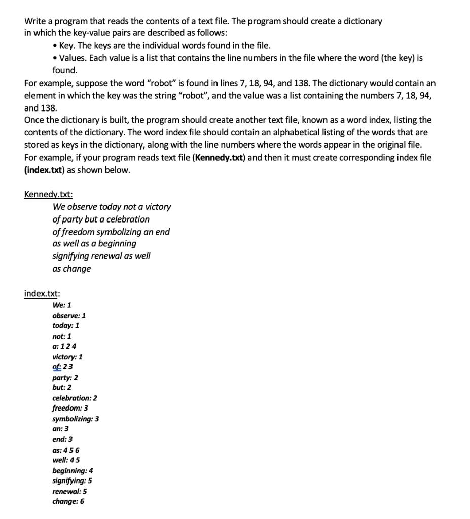 Solved Write a program that reads the contents of a text | Chegg.com
