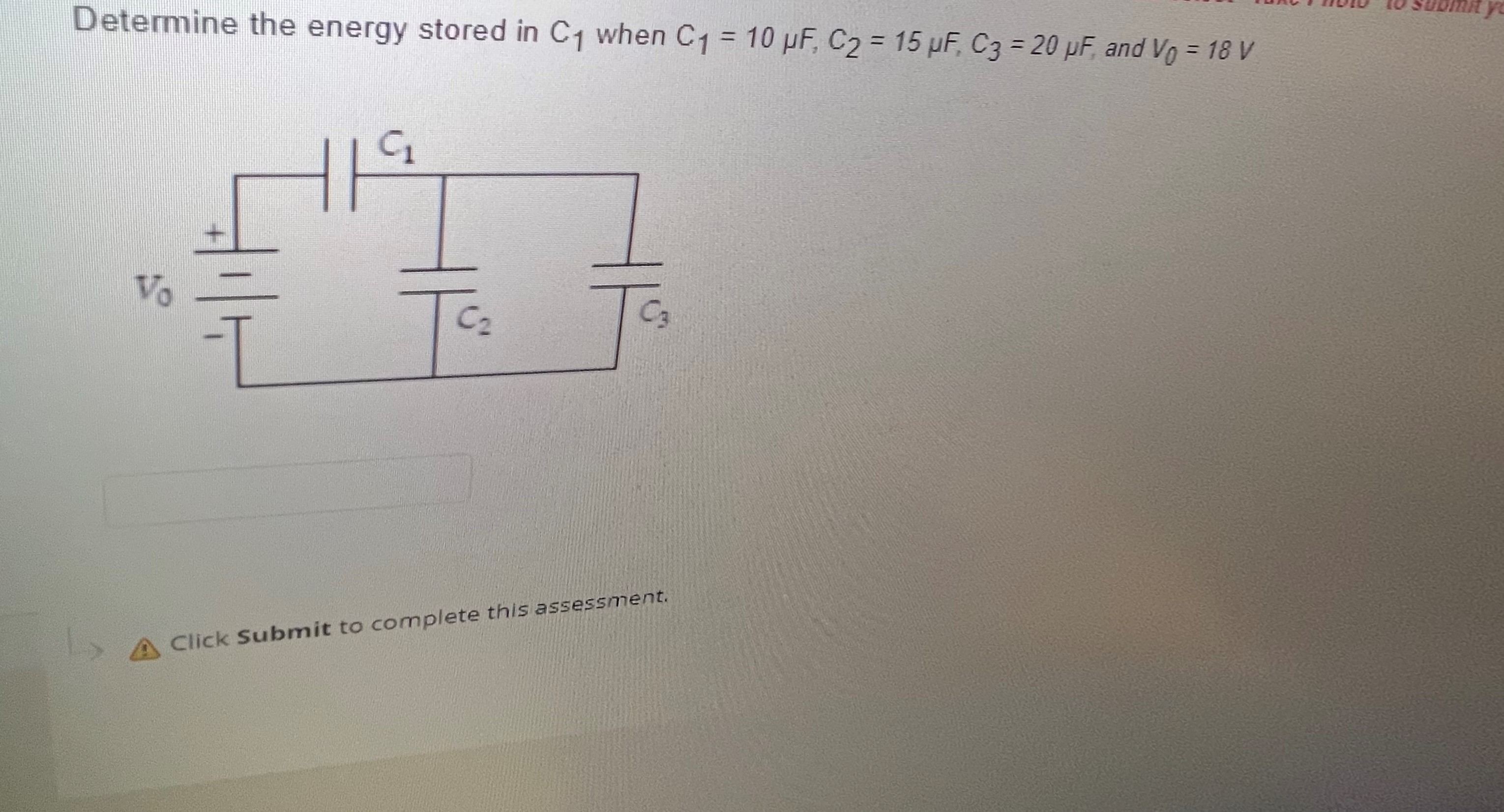 Solved Determine the energy stored in C1 when | Chegg.com