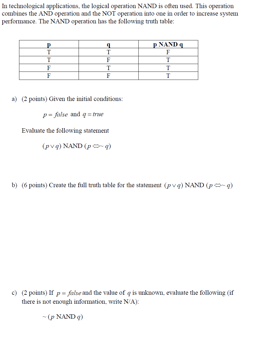 Solved In technological applications, the logical operation | Chegg.com