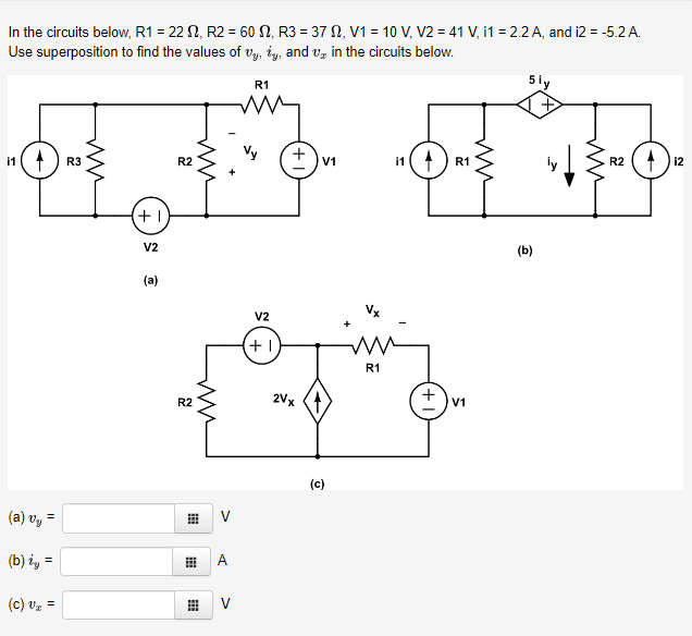 Solved In the circuits below, R1=22Ω,R2=60Ω,R3=37Ω,V1=10 V, | Chegg.com