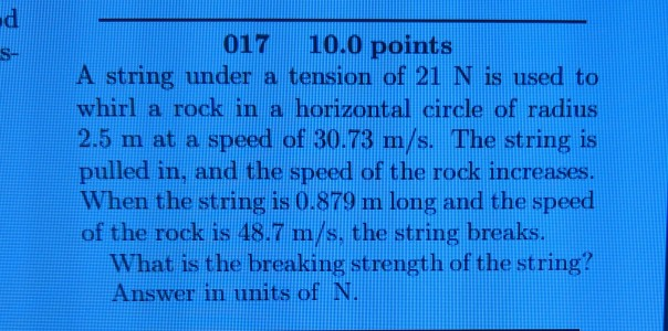 Solved 10.0 points A string under a tension of 21 N is used | Chegg.com