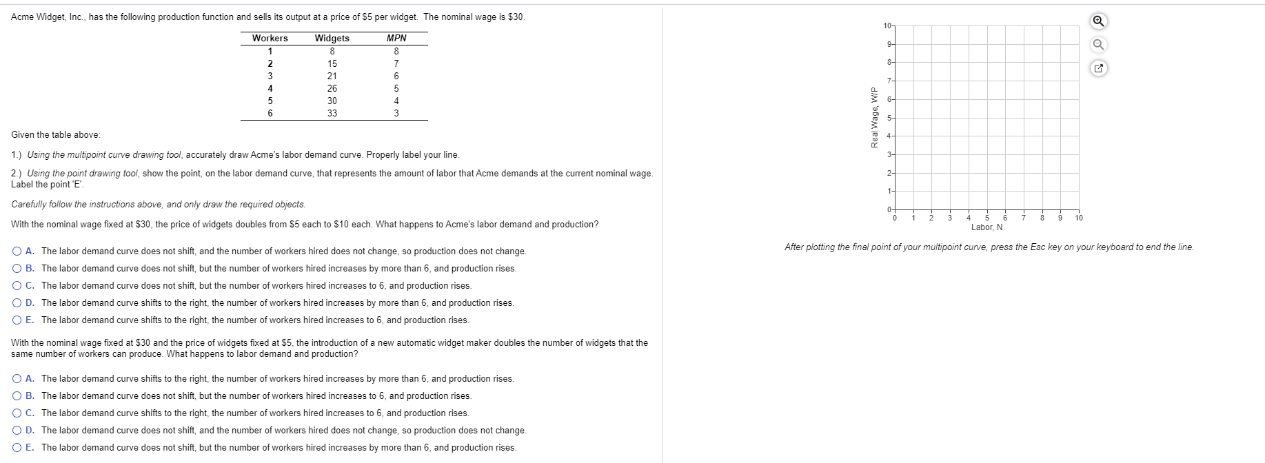 Solved Acme Widget, Inc., has the following production | Chegg.com