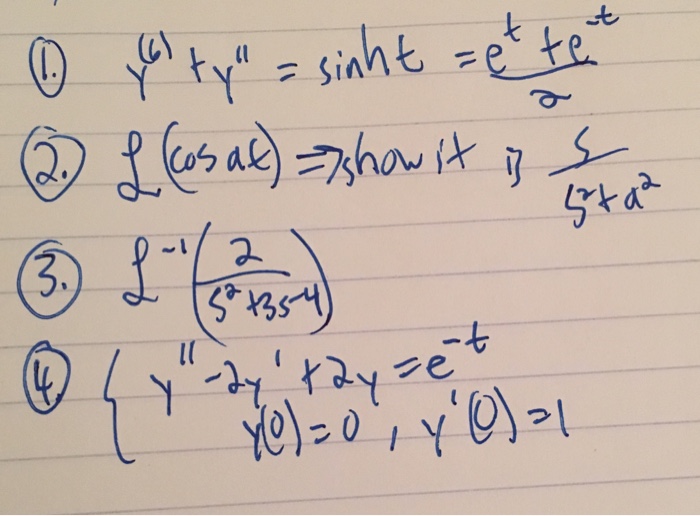 Solved Differential equations y^(6) ty" = sin ht = e^t | Chegg.com