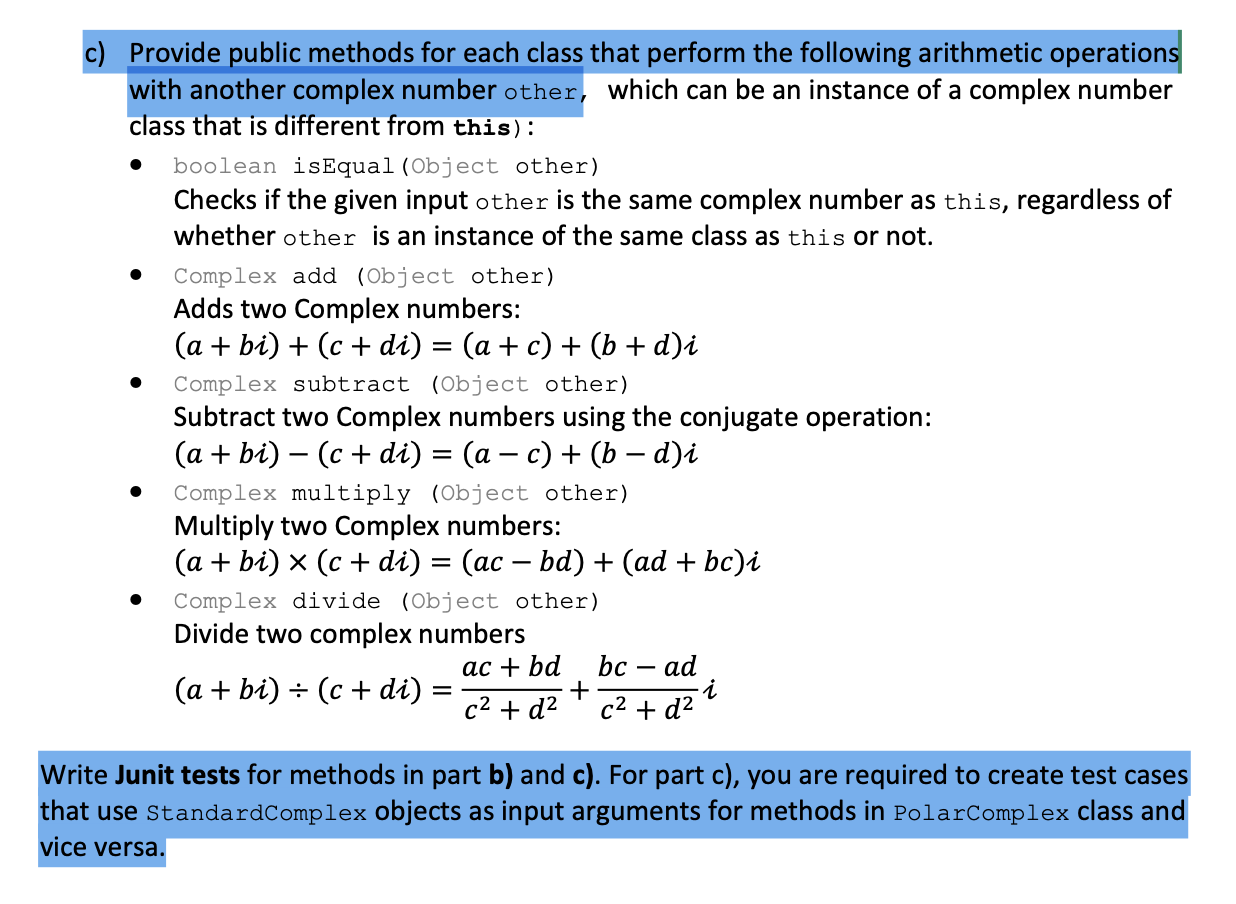 Figure2 complex plane im z=a+bi Create two classes | Chegg.com