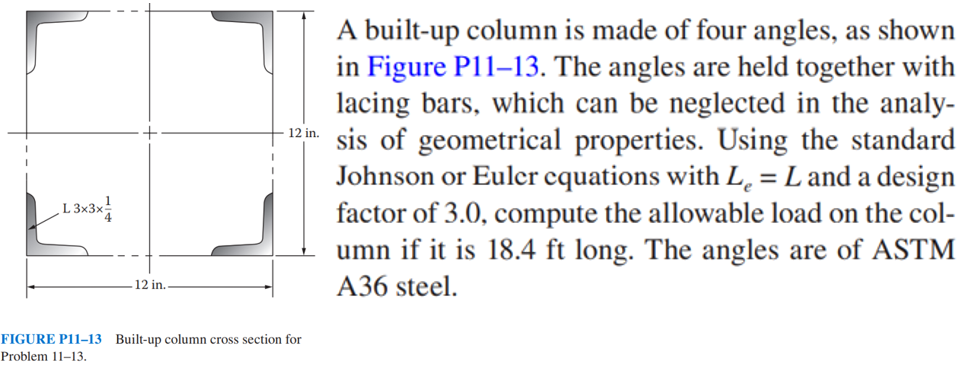 Solved A built-up column is made of four angles, as shown in | Chegg.com