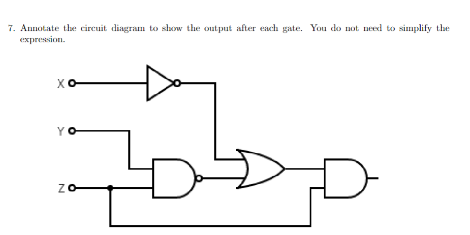 Solved 7. Annotate the circuit diagram to show the output | Chegg.com