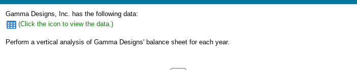 Solved Gamma Designs, Inc. has the following data: (Click | Chegg.com