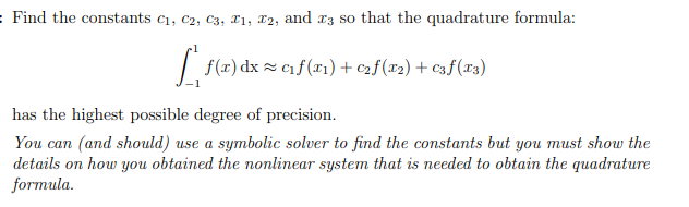 Solved Find the constants c1,c2,c3,x1,x2, and x3 so that the | Chegg.com