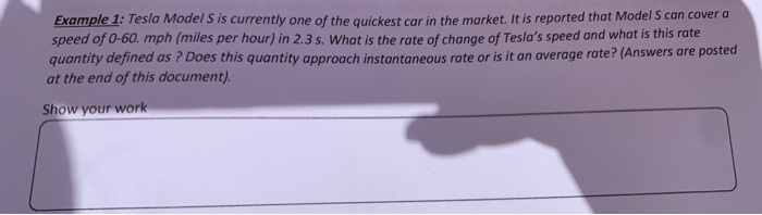 Solved Example 1: Tesla Model S is currently one of the | Chegg.com