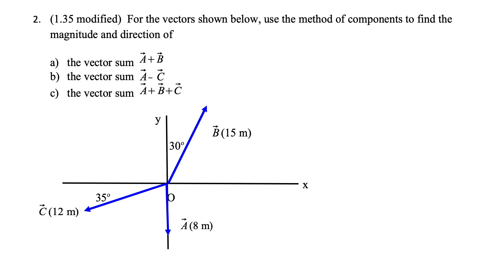 Solved 2. (1.35 modified) For the vectors shown below, use | Chegg.com