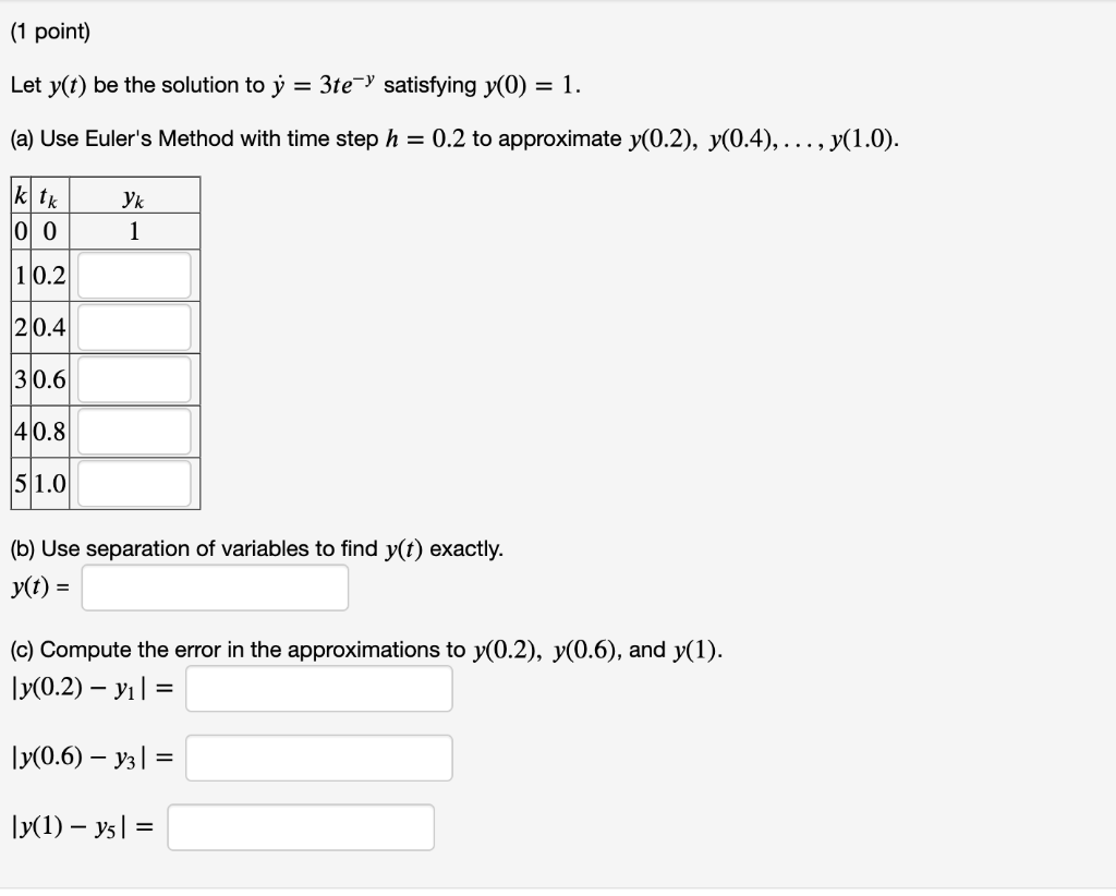 Solved dxdy=yx1;y(0)=3. Let f(x,y)=x1/y We let x0=0 and y0=3 | Chegg.com Solved dxdy=yx1;y(0)=3. Let f(x,y)=x1/y We let x0=0 and y0=3 | Chegg.com