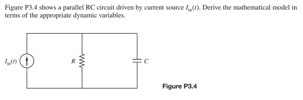 Solved Figure P3.4 shows a parallel RC circuit driven by | Chegg.com