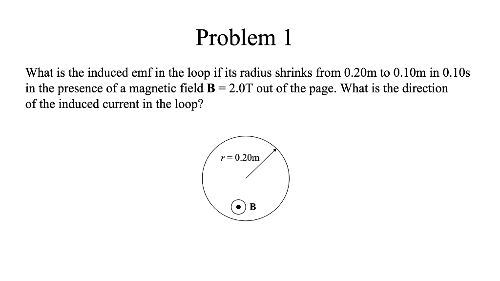 Solved Problem 1 What is the induced emf in the loop if its | Chegg.com