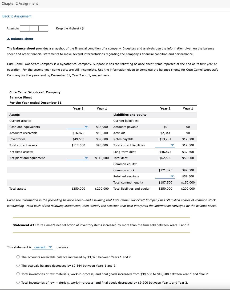 Solved The balance sheet provides a snapshot of the | Chegg.com