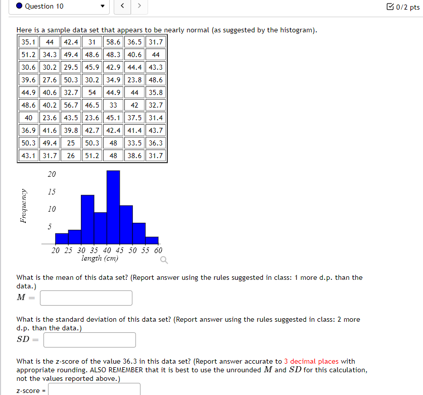 Solved What is the mean of this data set? (Report answer | Chegg.com