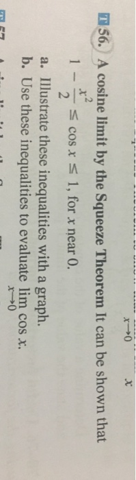 Solved A cosine limit by the Squeeze Theorem It can be shown | Chegg.com