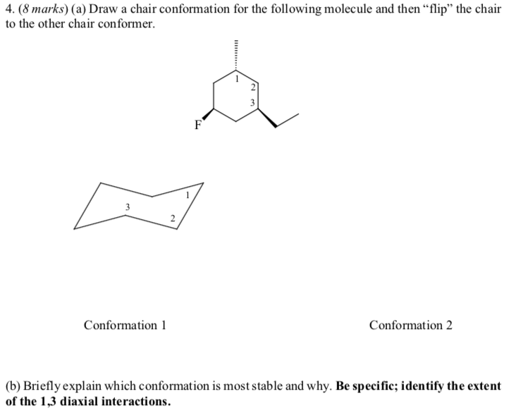 (a) Draw a chair conformation for the following | Chegg.com