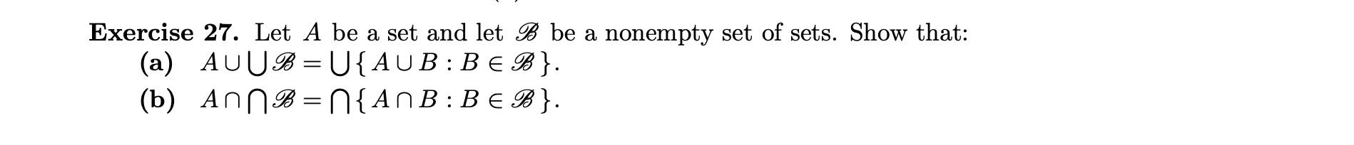 Solved Exercise 27. Let A be a set and let B be a nonempty | Chegg.com