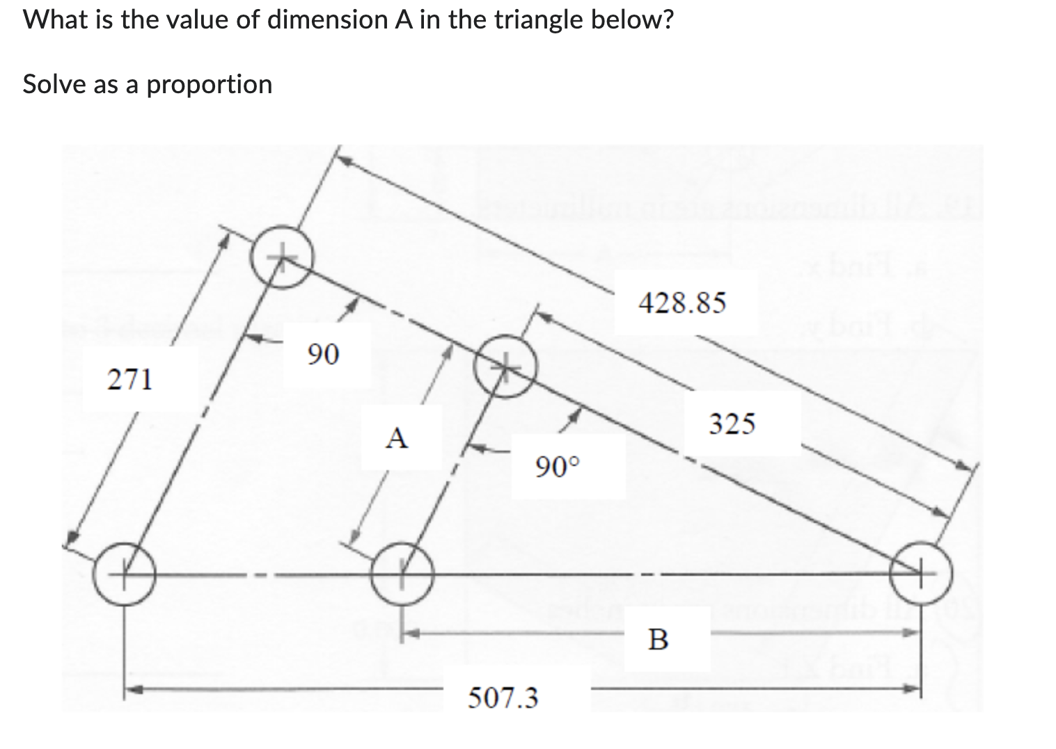 Solved What is the value of dimension A ﻿in the triangle | Chegg.com