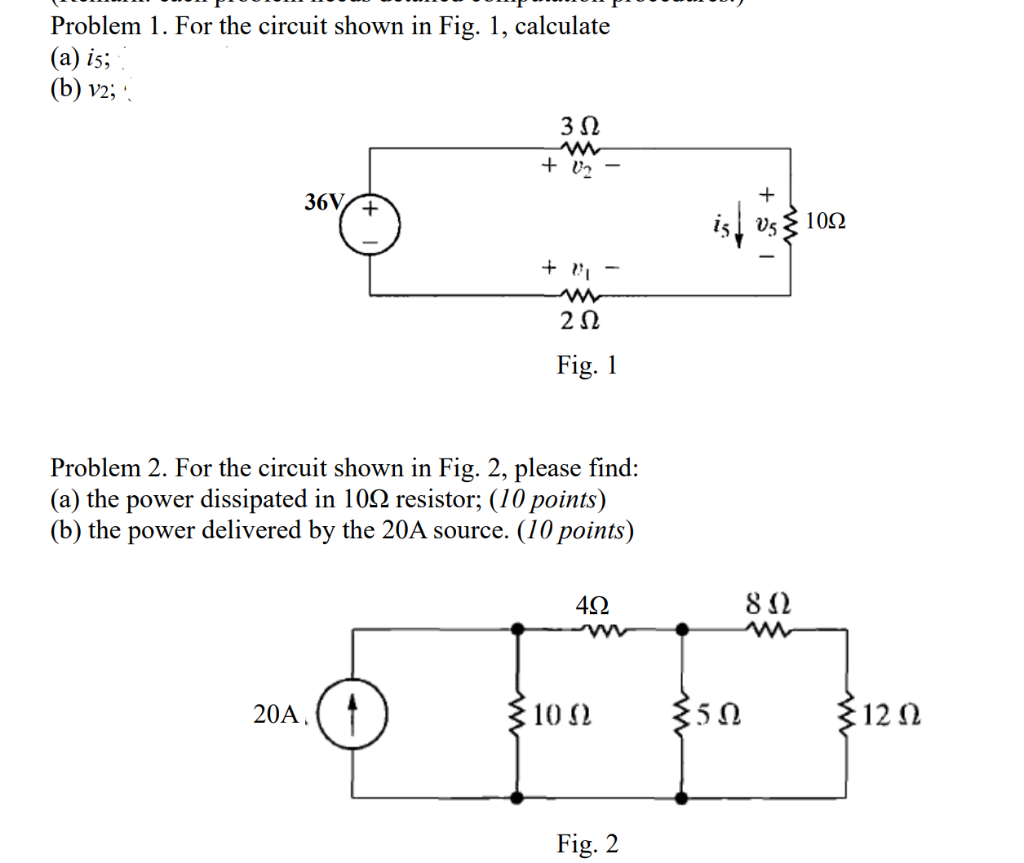 Solved Problem 1. For the circuit shown in Fig. 1, calculate | Chegg.com