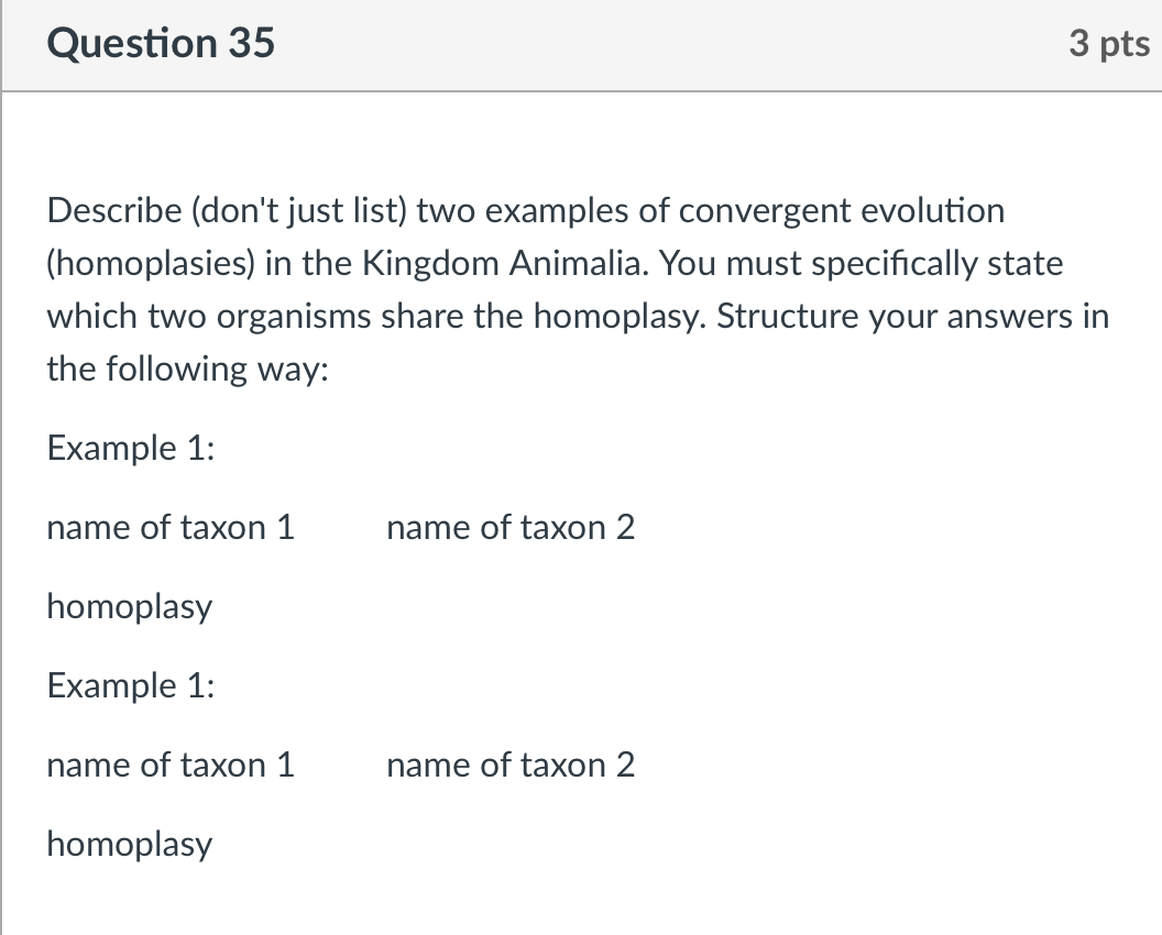 Solved Question 35 3 pts Describe (don't just list) two | Chegg.com